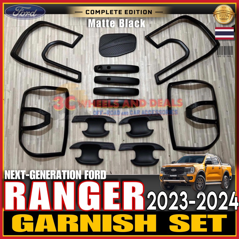 NEW GENERATION FORD RANGER 2023-2024 GARNISH SET MATTE BLACK for ...