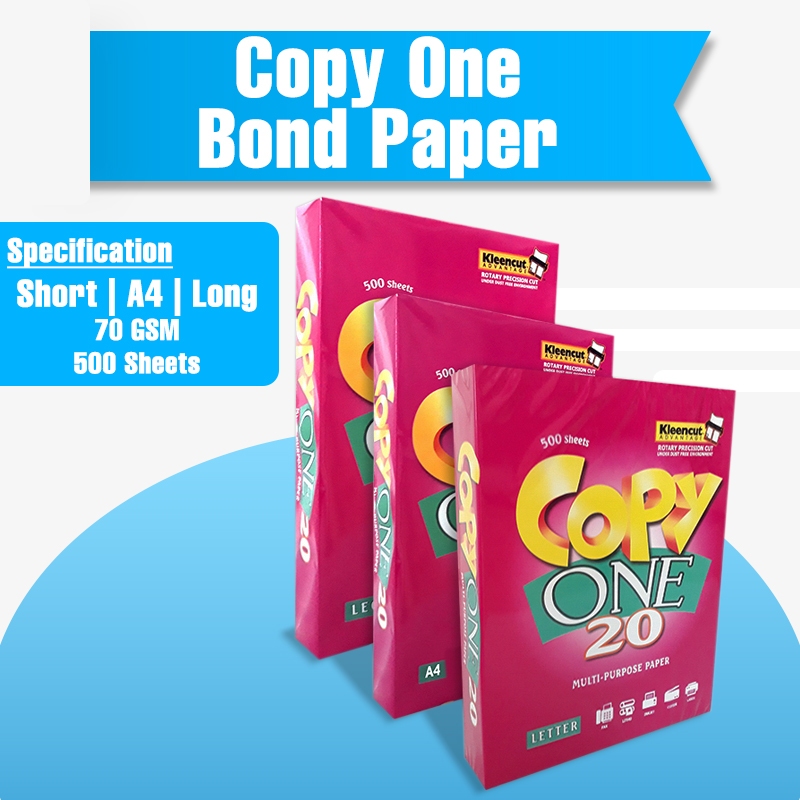 COPY ONE 70gsm Bond Paper White Inkjet For School And Office Use 500 ...