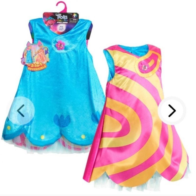 Kids Book Character Princess Poppy Trolls World Tour Reversible Costume ...