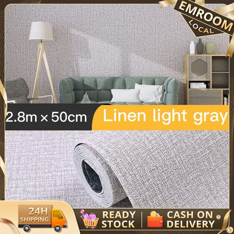 Burlap Pattern Wallpaper,Self-Adhesive Three-Dimensional Wall Sticker ...