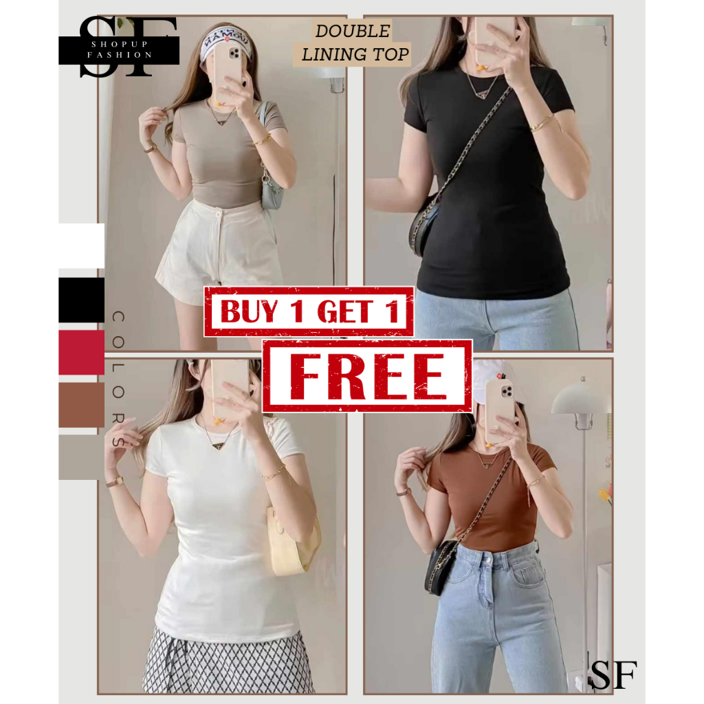 BASIC FULL LENGTH BODY HUGGING TOP (DOUBLE LINING) | Shopee Malaysia