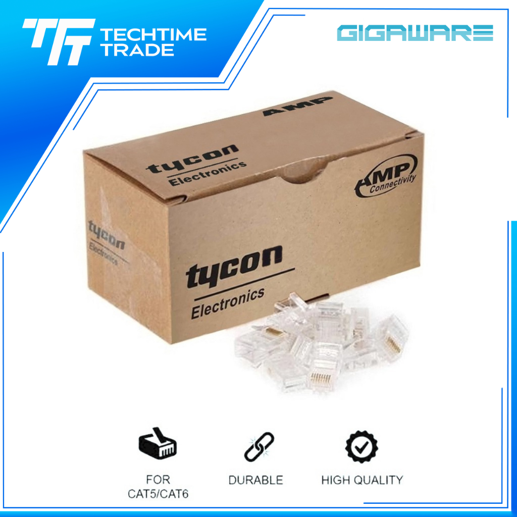 AMP RJ45 Connector for CAT5/CAT6 Network Set of 100 | Shopee Malaysia