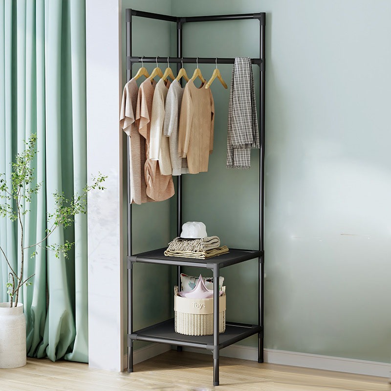 Corner coat rack floor-standing bedroom bedside storage rack simple ...