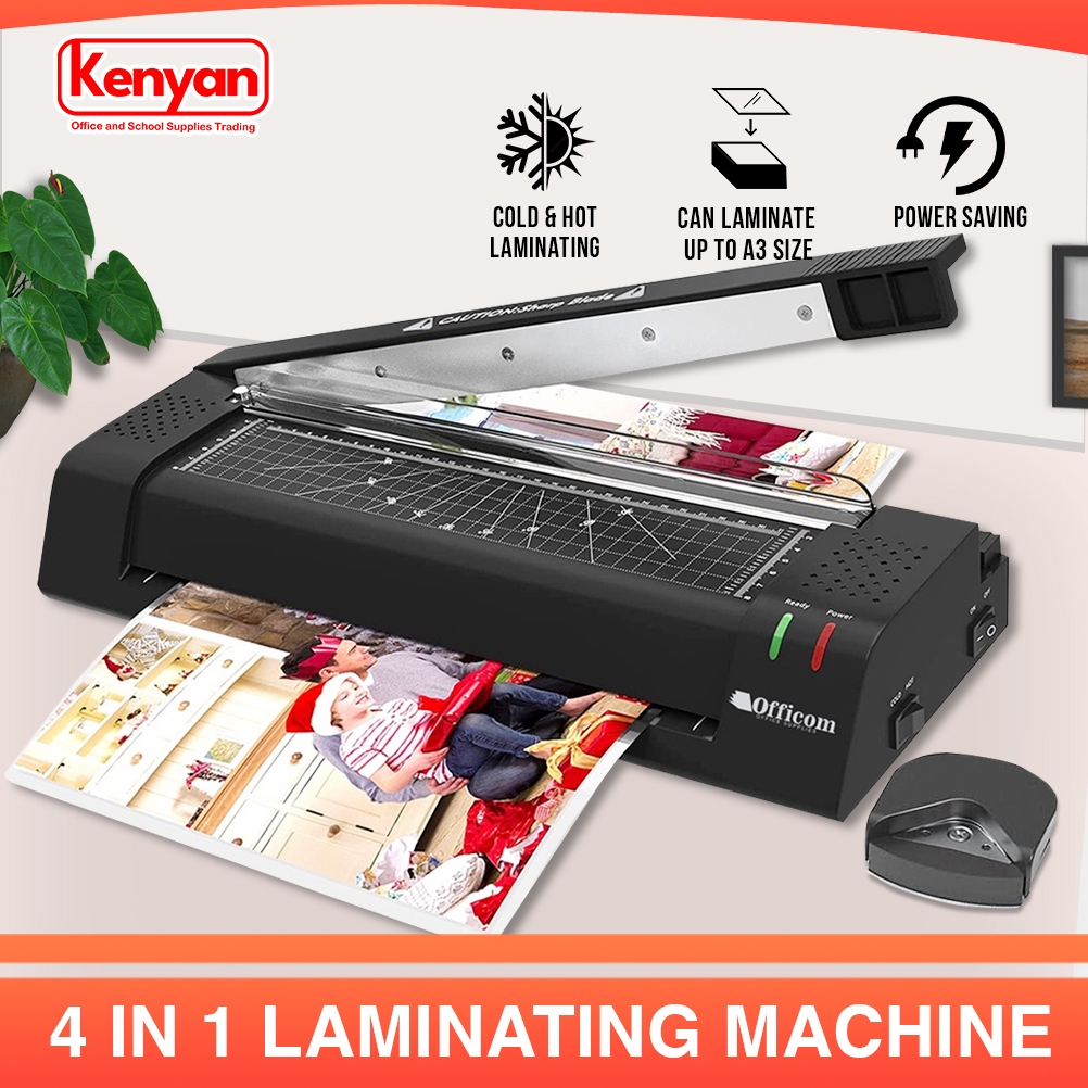4in1 Laminator A3 Size with Corner Puncher & Cutter Laminating Machine ...
