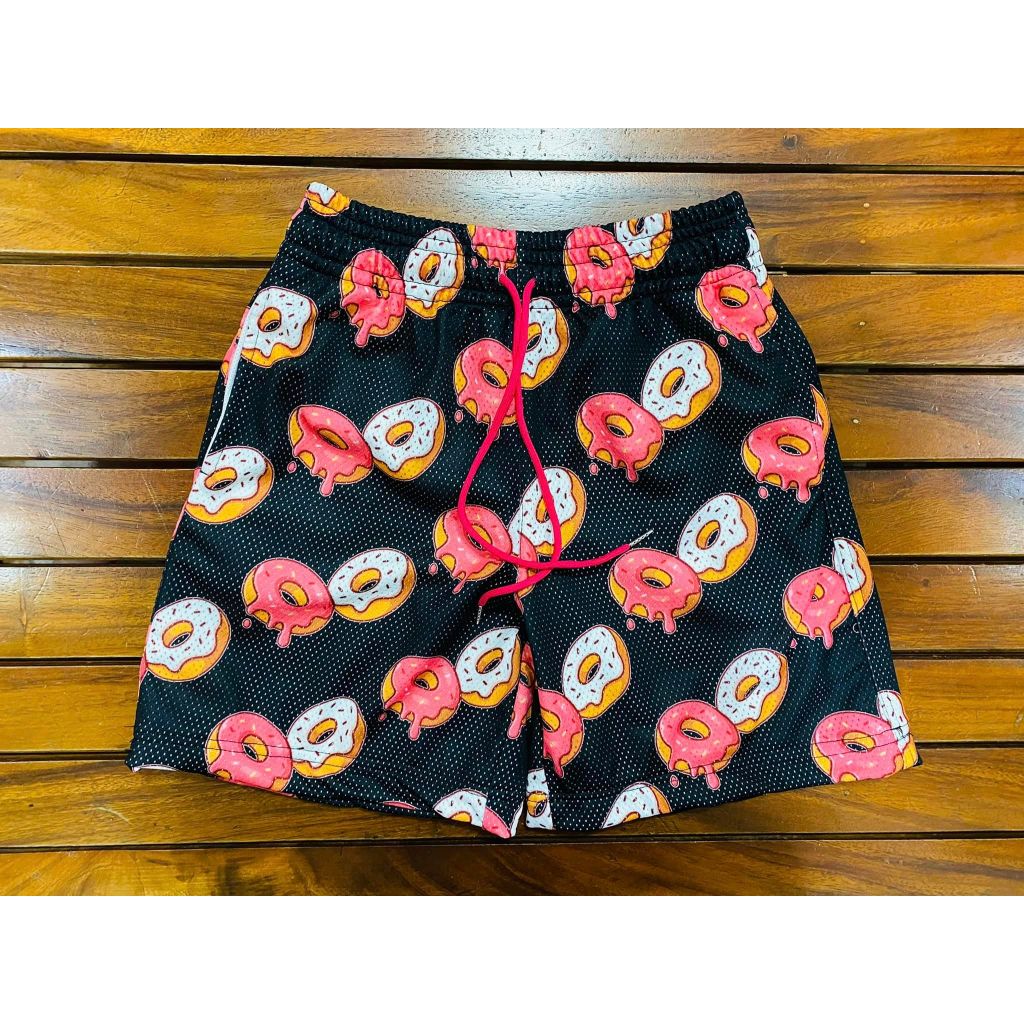 MESH SHORTS DONUTS DESIGNS / Unisex / Highwaist / Above the knee / Full ...
