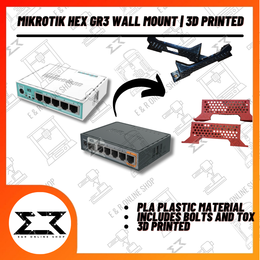 Mikrotik Hex Gr3 / Hex S Wall Mount 3D Printed | Shopee Malaysia