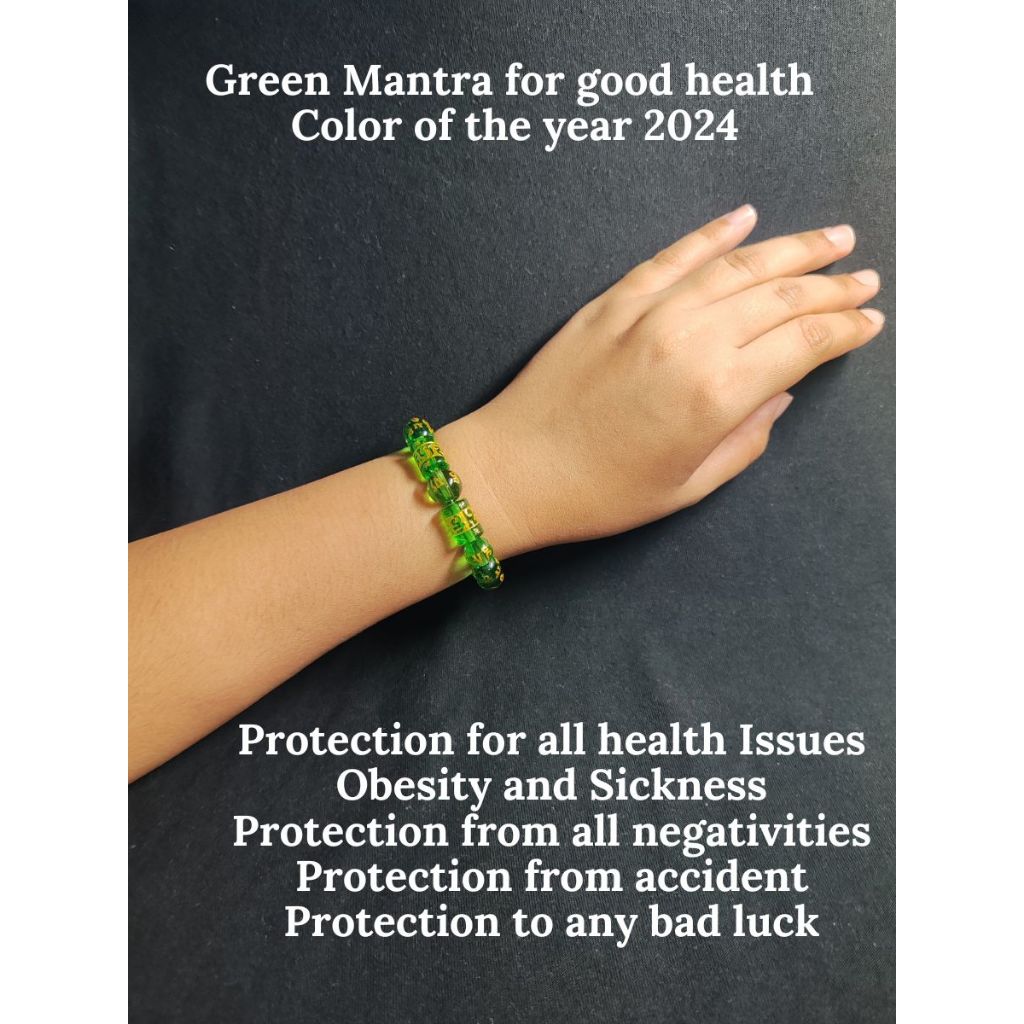Pure Green Mantra Lucky Charm Elastic Bracelet for good health Color of ...
