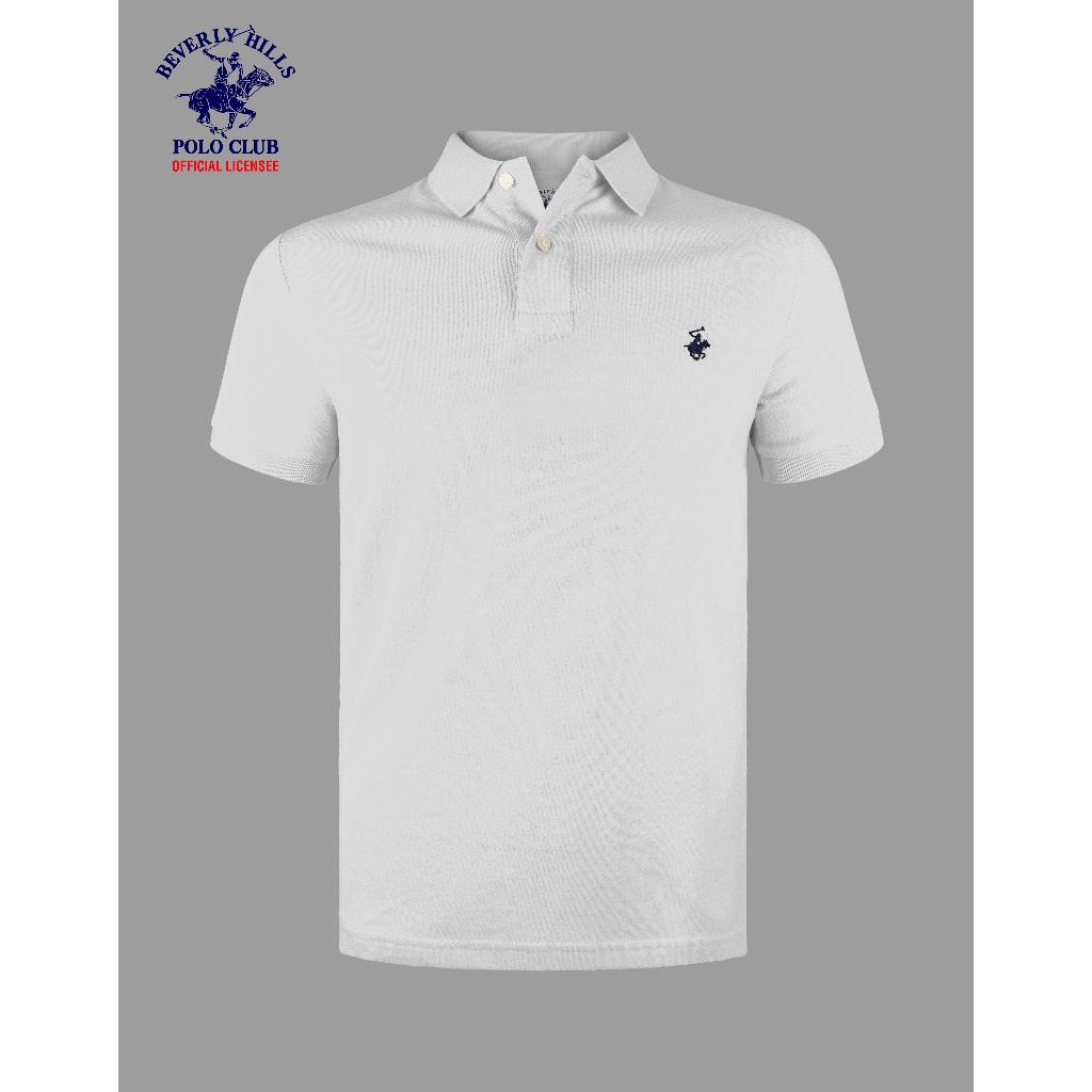 Beverly Hills Polo Club Men's Combed Cotton Pique Polo Shirt in White ...