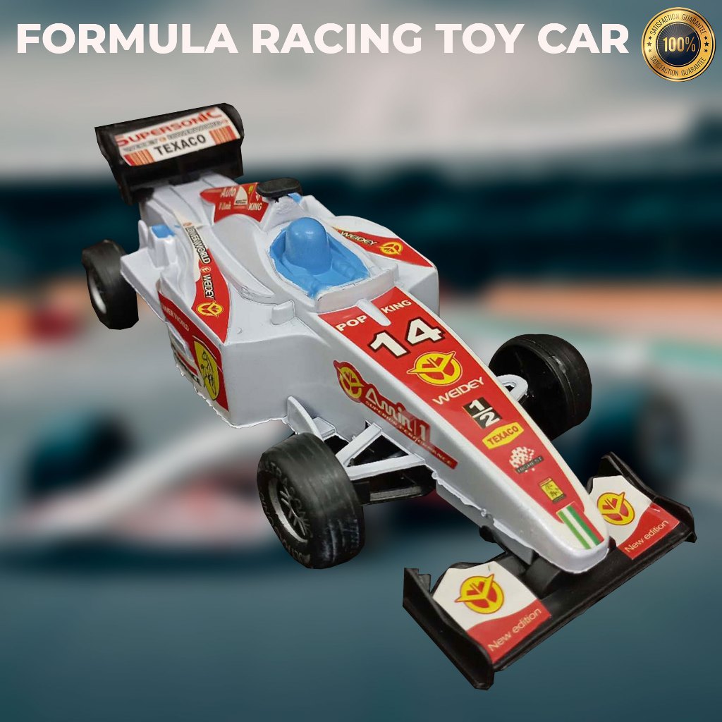 TOY CAR Pull on formula racing toy car gray/white | Shopee Malaysia