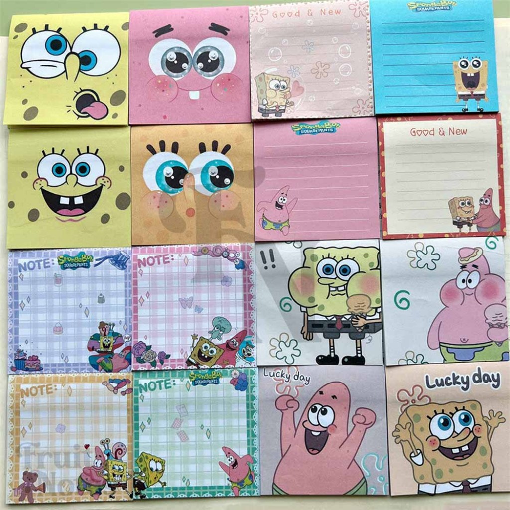 SN390 80 sheets 4in1 Spongebob Theme Sticky Notes | Shopee Malaysia