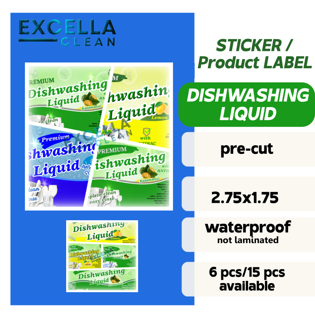 STICKER Dishwashing liquid ADD ON STICKER Label for your DIY | Shopee ...