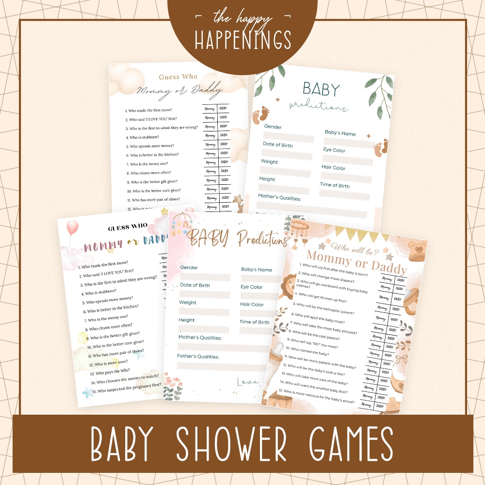 Baby Shower Game Guess who, Prediction Card, Message to Parent |Gender ...