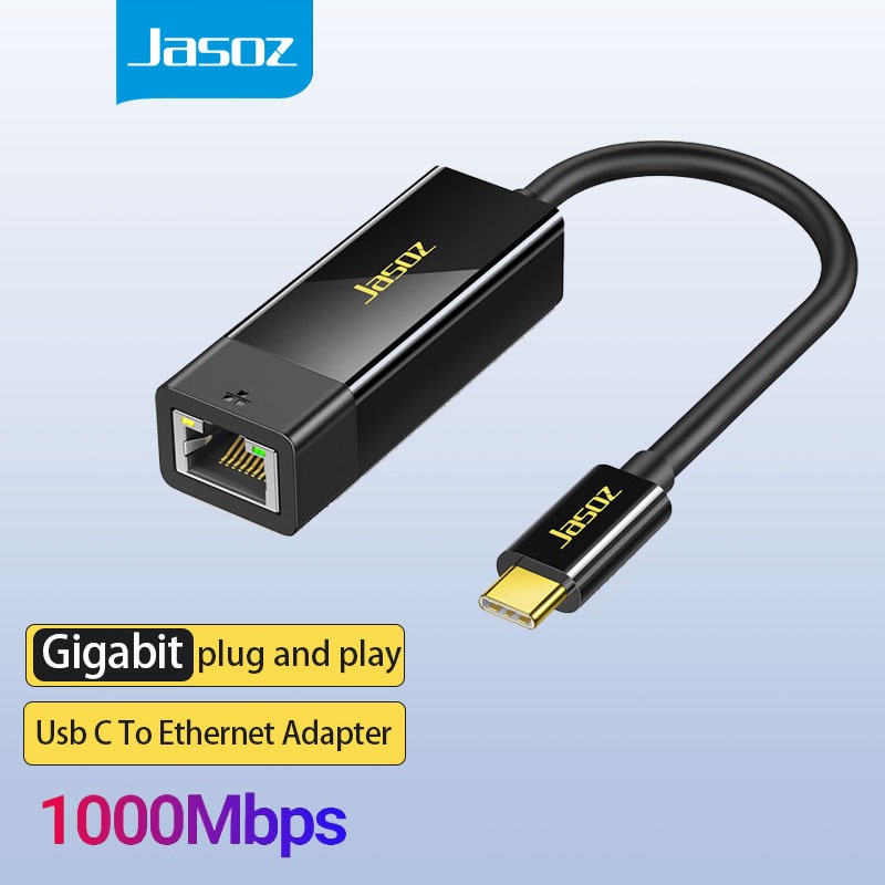 Jasoz Type C Network Adapter Ethernet Adapter RJ45 Network Lan Adaptor ...