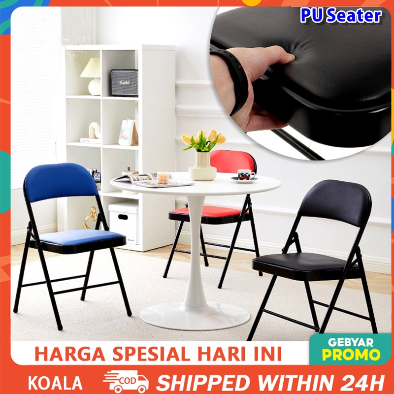 Koala Office Folding Chair Ergonomic Meeting Seat Foldable Leather ...