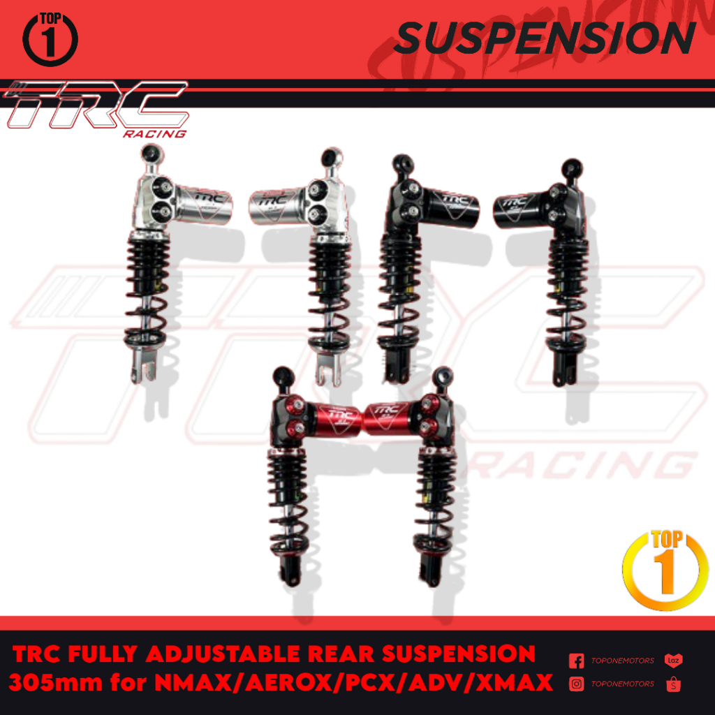 TOP1 TRC Fully Adjustable Rear Suspension 305mm for Nmax/Aerox/PCX/ADV ...