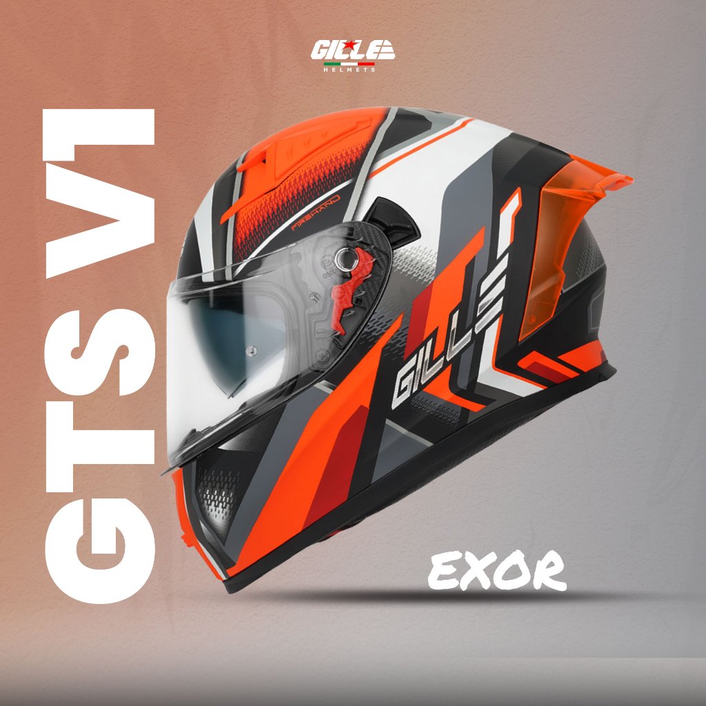 Gille Helmet 135 GTS V1 EXOR Motorcycle Helmet Full Face Dual Visor ...