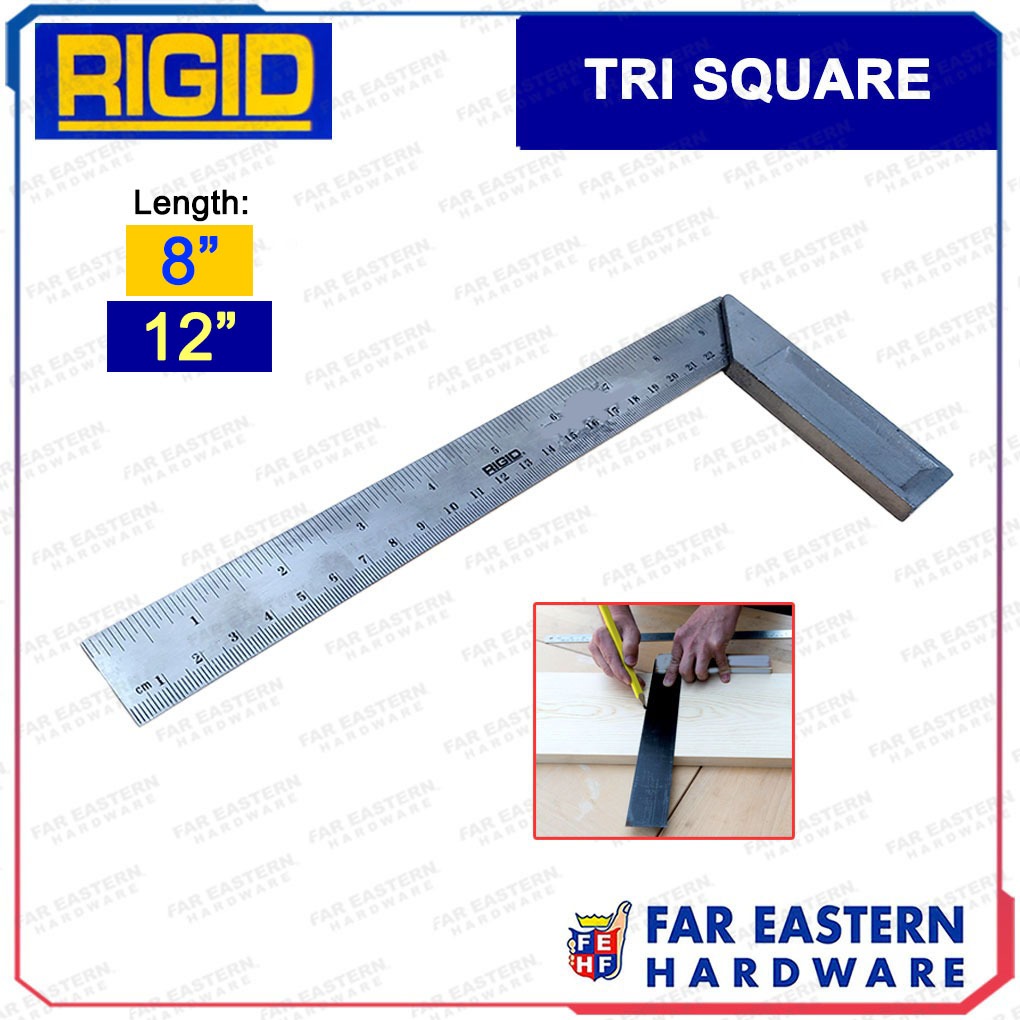 RIGID Tri Square Ruler Try 8" | 12" | Shopee Malaysia