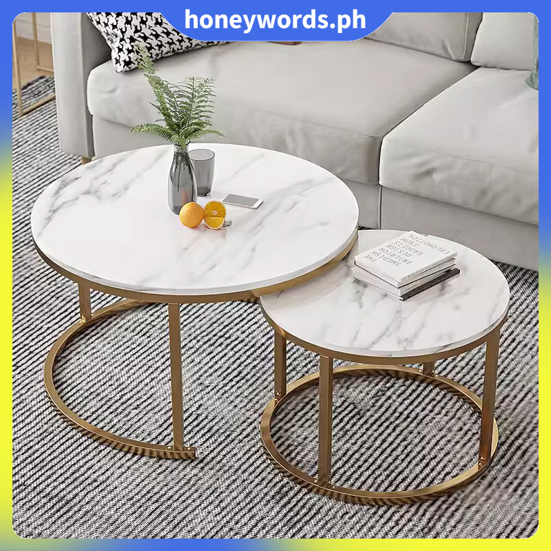PH Coffee Table Round Combination Of Steel And Wood Center Table Living ...