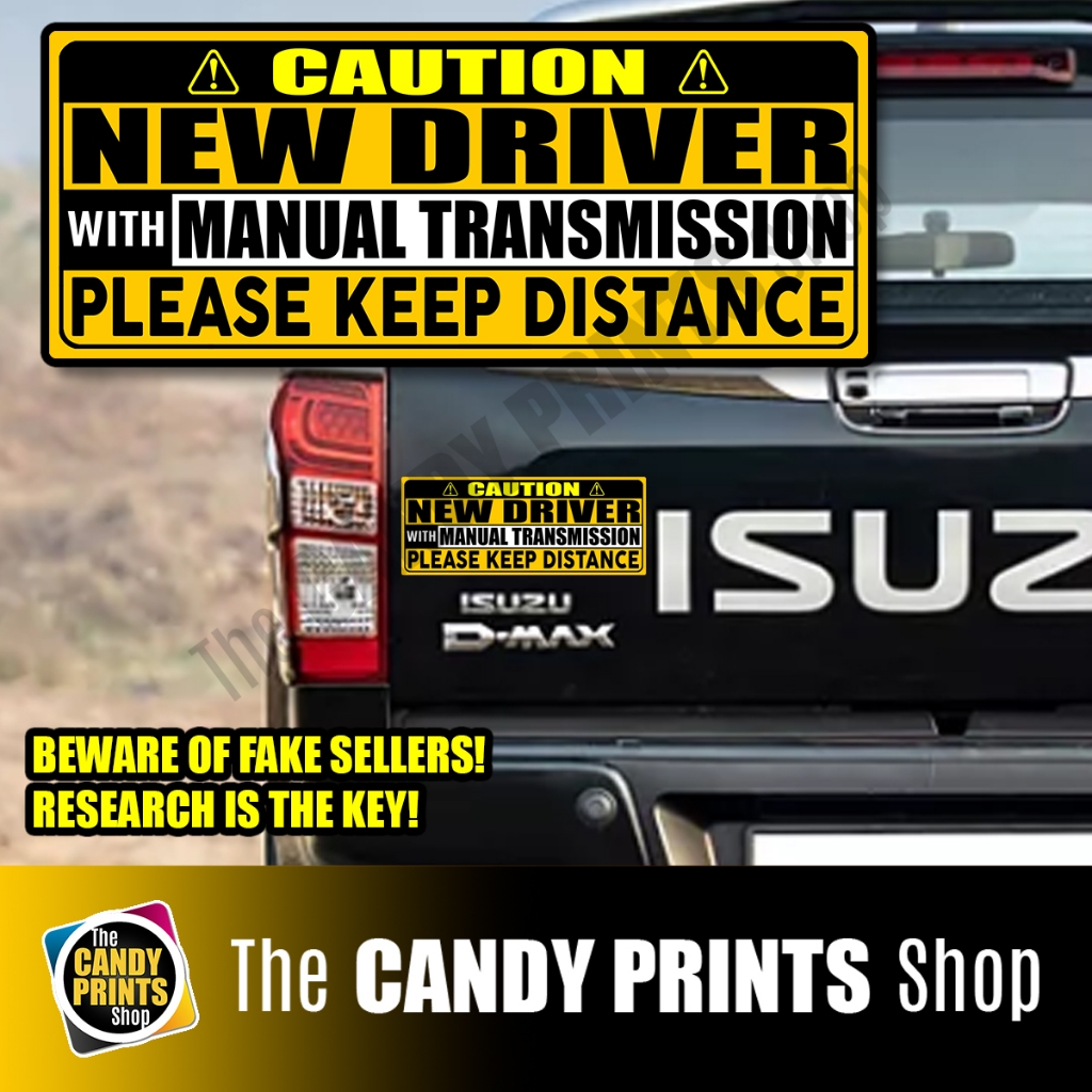 Magnetic Car Sticker (10 x 4 inches - Series 01) NEW DRIVER WITH MANUAL ...