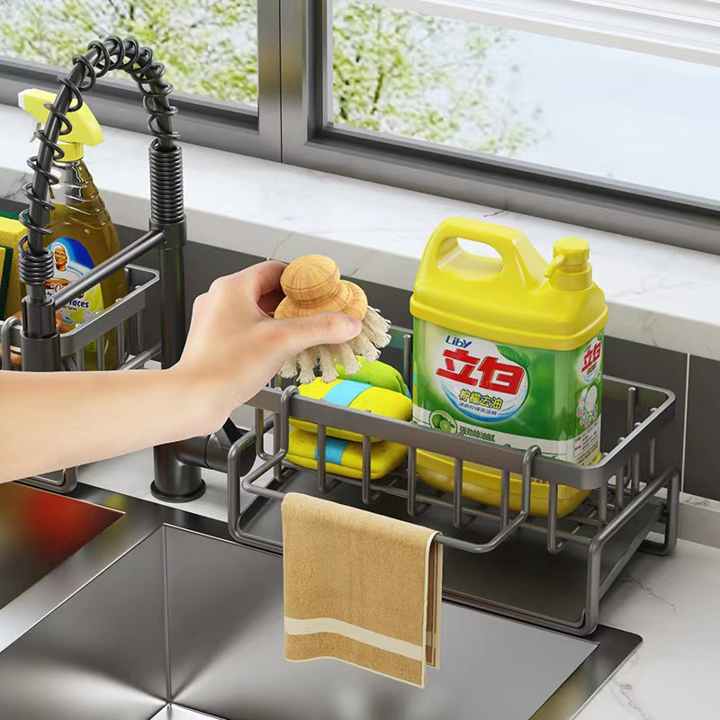 (Spot) Organizer Rack Bathroom Shelf No Drill Corner Shower Rack Punch ...