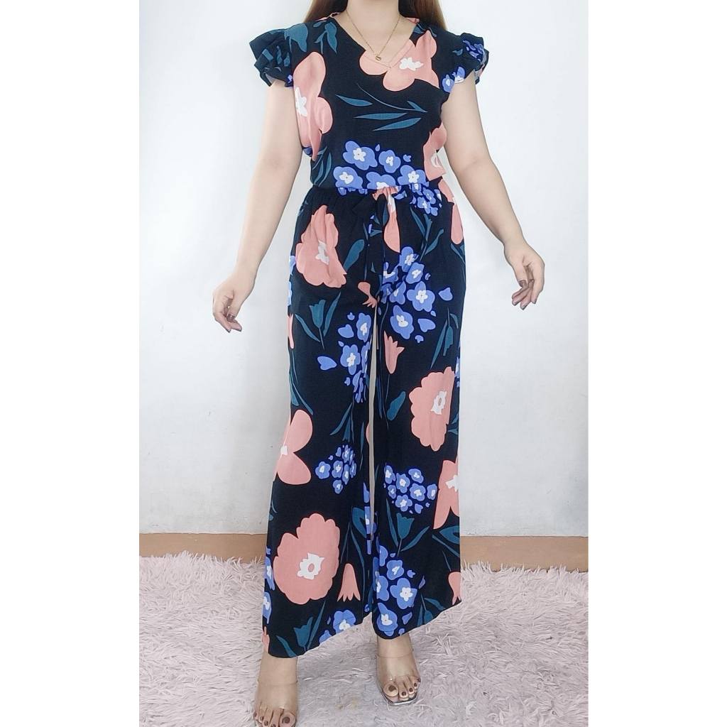 Soft Linen Ruffles Sleeve Squarepants Terno | Shopee Malaysia