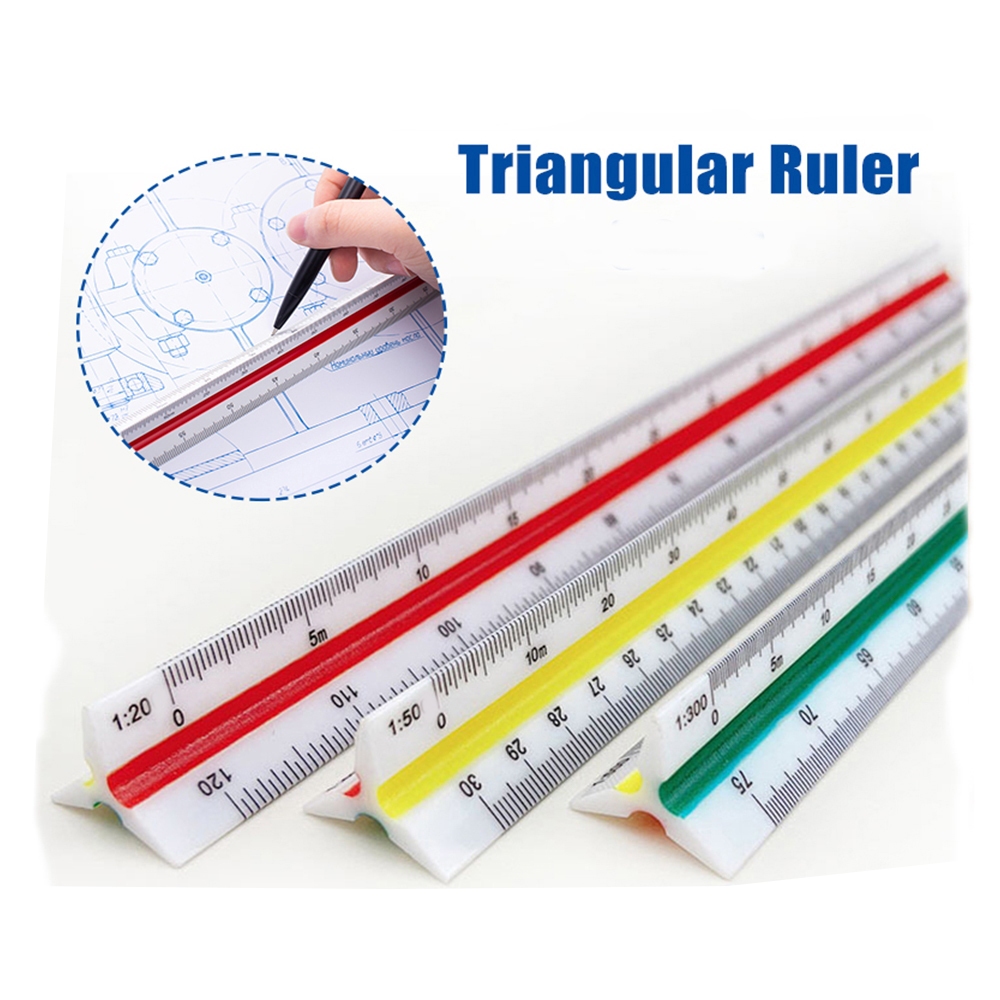 Triangular Scale Ruler 1:20 1:25 1:50 1:75 1:100 1:125 Plastic ...