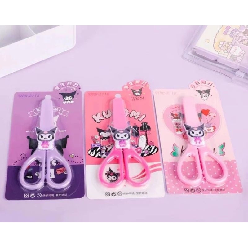 WIHan Kuromi Characters Scissors with Protective Cover Safety Scissors ...
