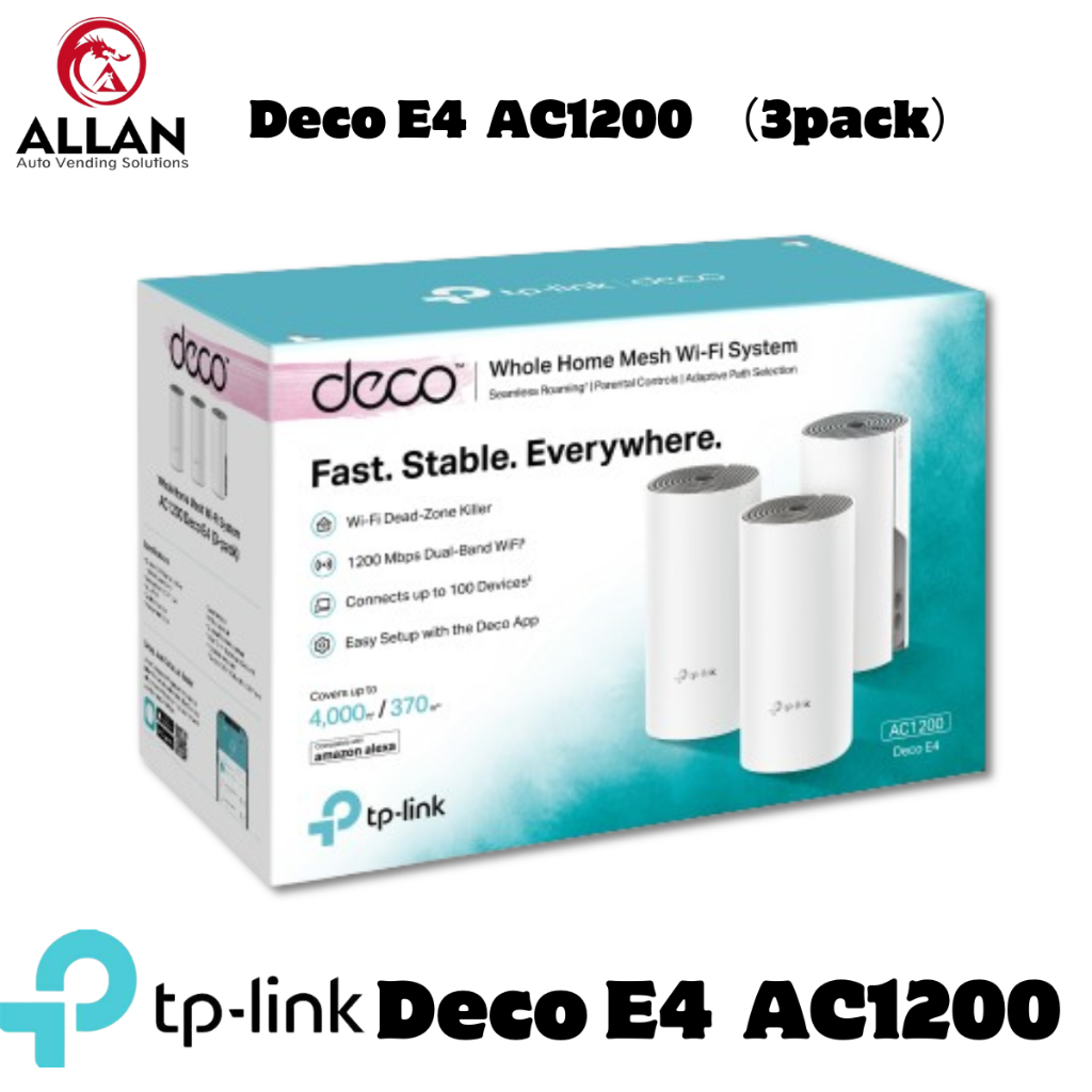 TP-LINK Deco E4 AC1200 Whole Home Mesh Wi-Fi System | Shopee Malaysia