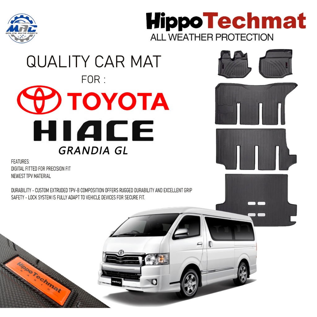 HIPPO TECHMAT for Toyota HIACE GL Grandia 2013 - 2019 old face matting ...