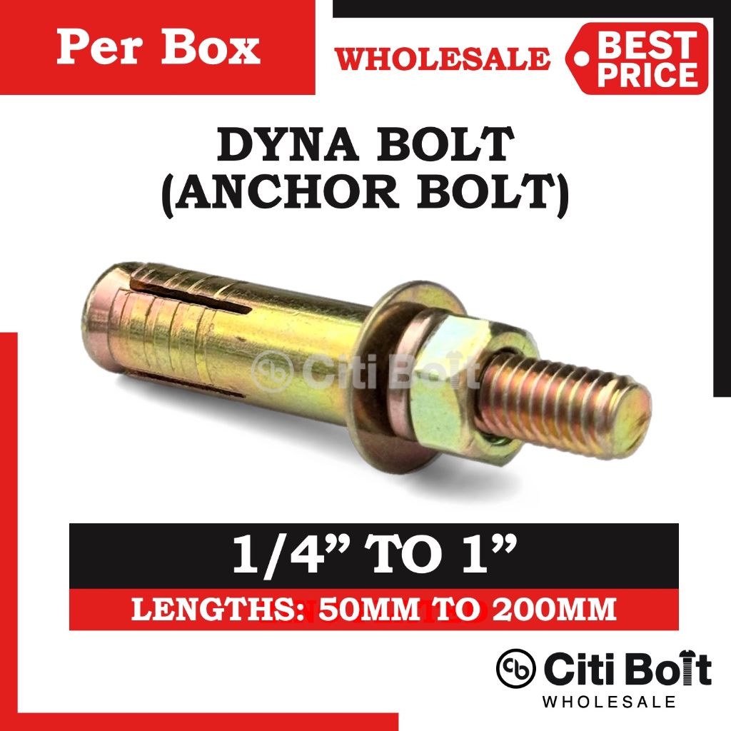 PER BOX - Dyna Bolt / Masonry Expansion Anchor Bolt ( 1/4 5/16 3/8 1/2 ...