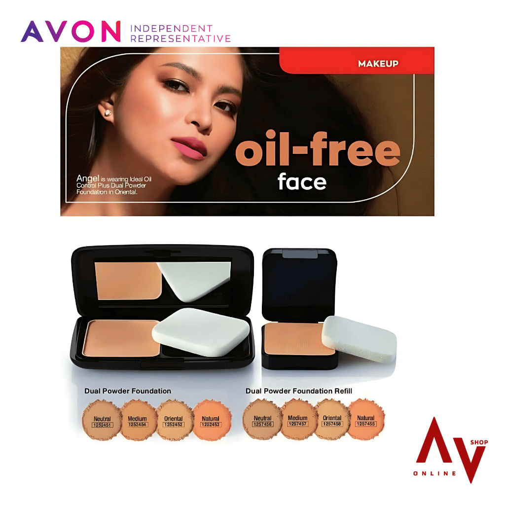 AVON IDEAL OIL CONTROL PLUS DUAL POWDER FOUNDATION SPF24/PA++9g ...