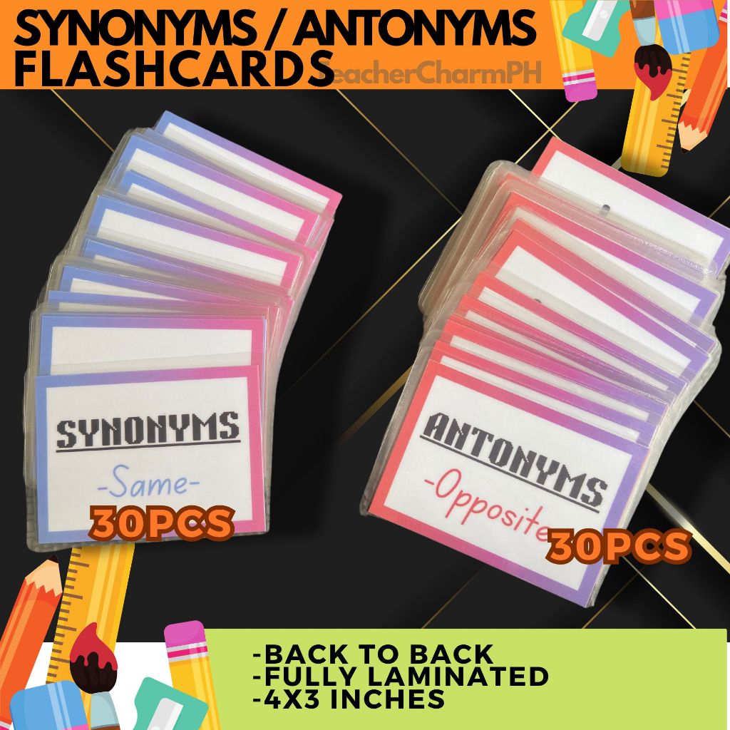 Synonyms & Antonyms Flashcards Laminated Educational Flashcards ...