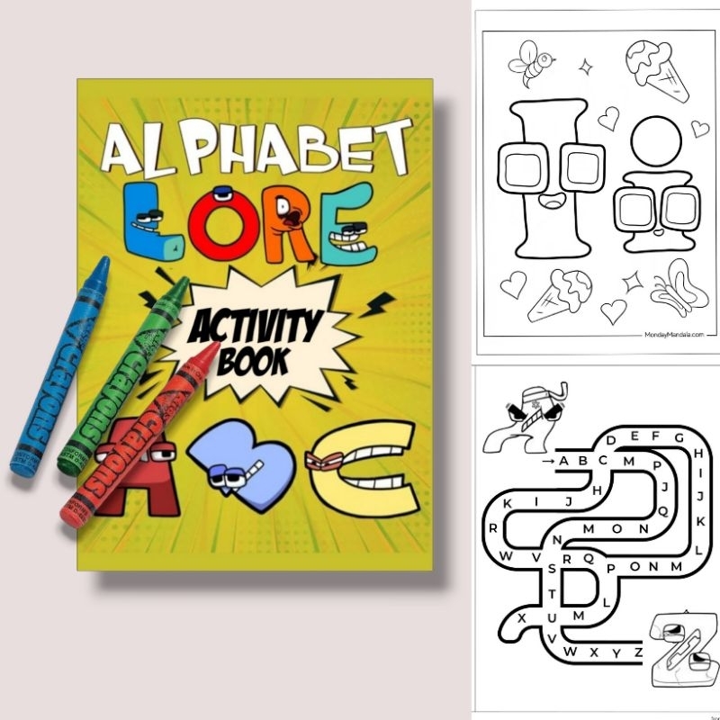 Alphabet Lore Coloring Activity Book Birthday Party Giveaway Souvenir ...