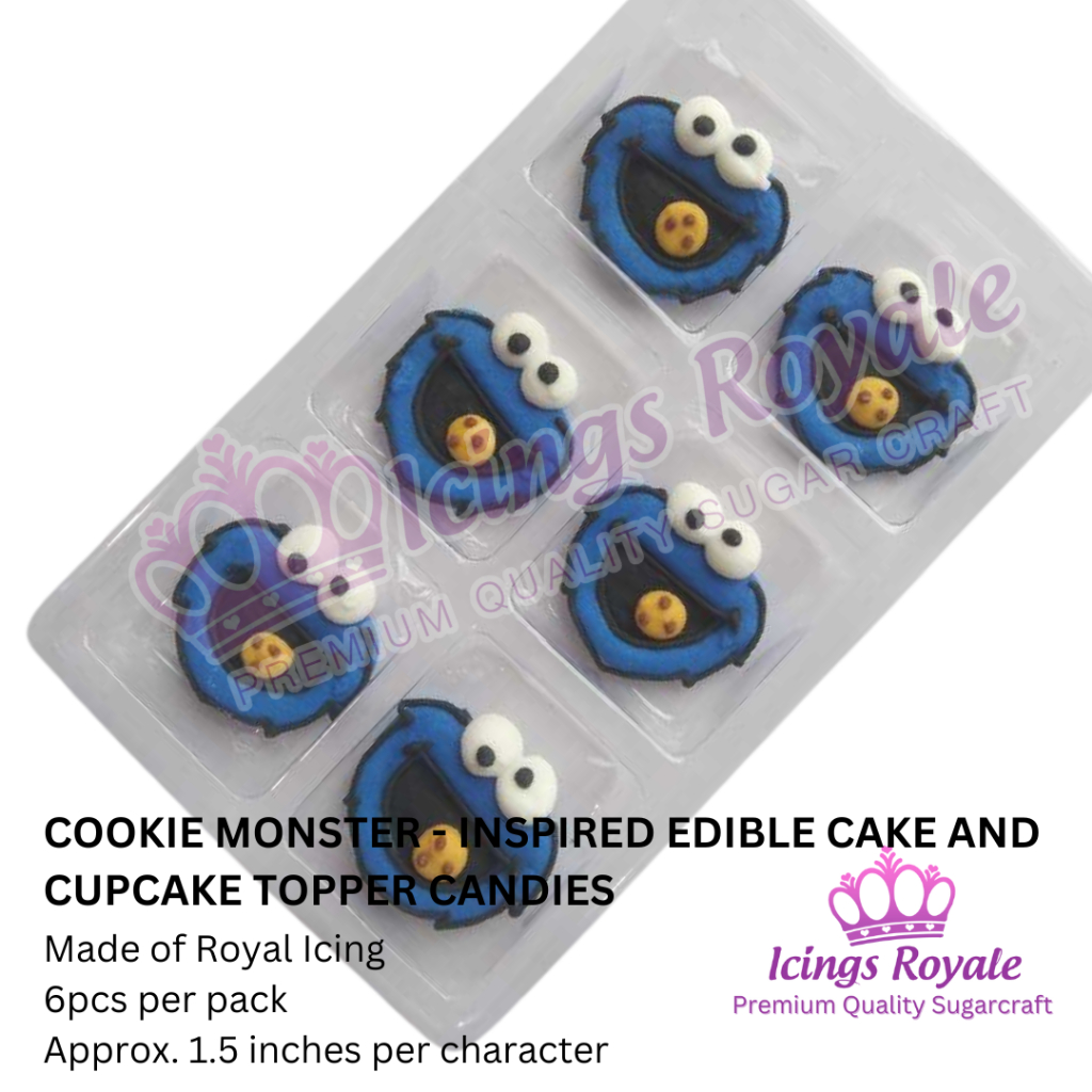 Cookie Monster - Inspired Edible Cake and Cupcake Topper Candies ...