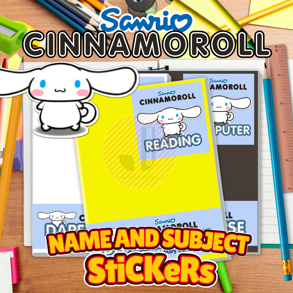 CINNAMOROLL Design NAME AND SUBJECT NOTEBOOK STICKER LABELS | SANRIO ...
