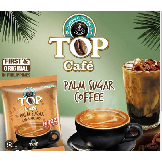 TOP Cafe Premium Arabica and Robusta Blend Coffee 3 in 1 Palm Sugar ...