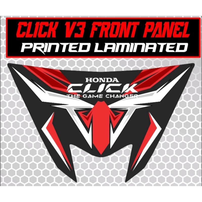 Honda click V3 front panel printed laminated sticker waterproof ...