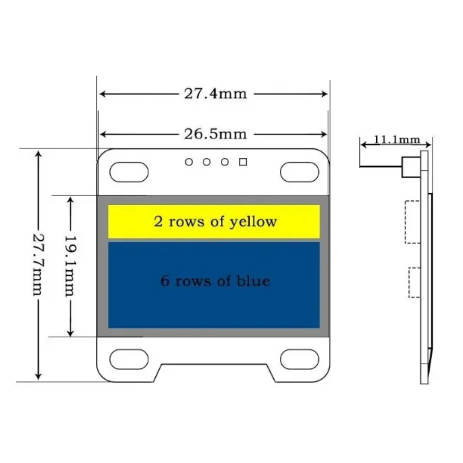 SSD1306 OLED I2C IIC SPI Serial 128X64 0.96 OLED Display Module 4-Pin ...