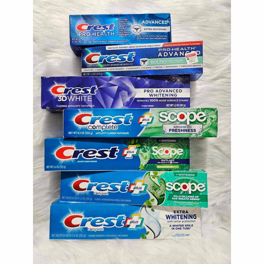 CREST Toothpaste (Complete, Scope, ProHealth, 3D White & Advanced ...