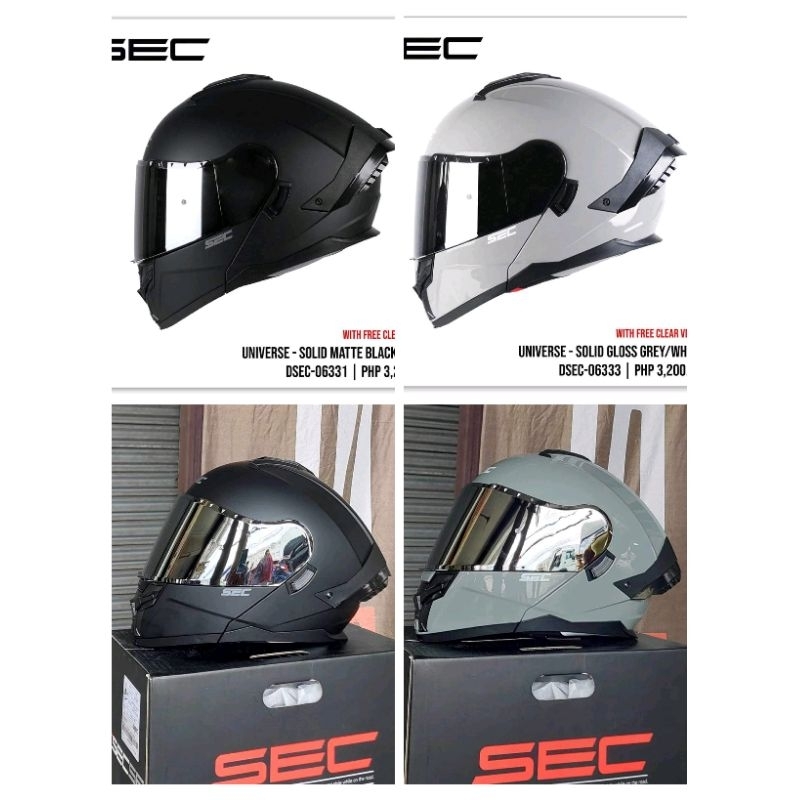 SEC Universe Modular Helmet dual visor with Spoiler | Shopee Malaysia