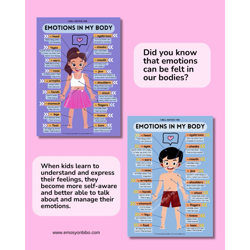 Part of the Body Emotions - Educational Learning Material Laminated ...