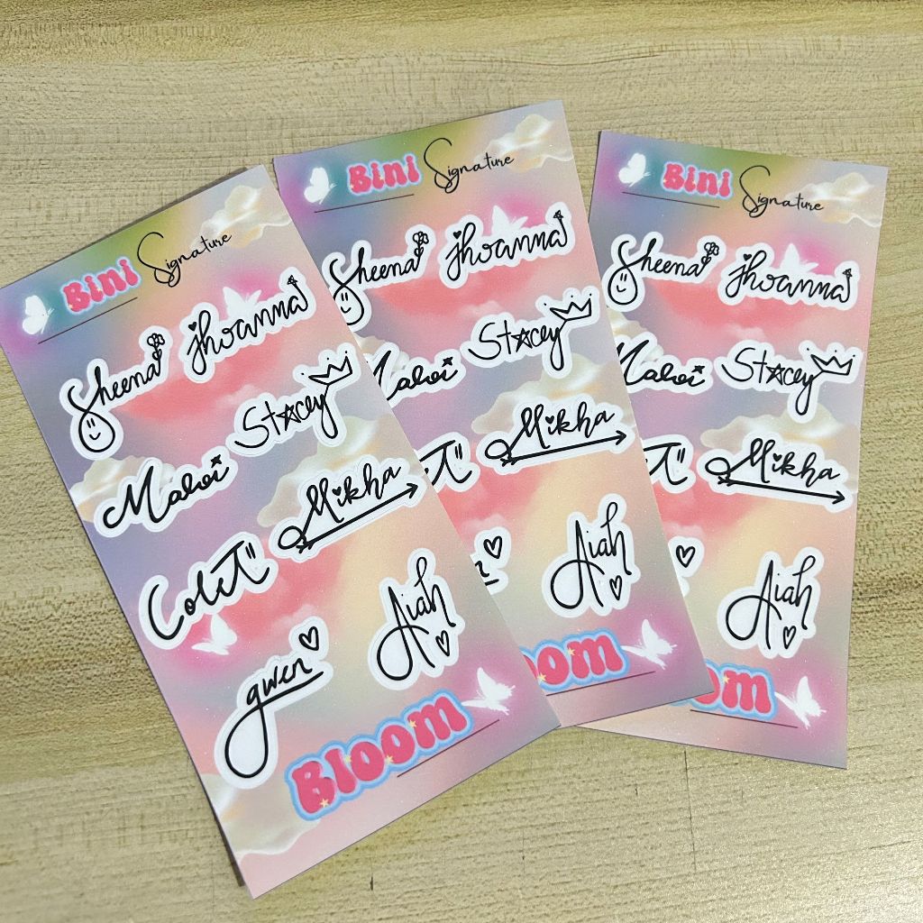 BINI Signature Sticker Sheets (Waterproof vinyl) | Shopee Malaysia