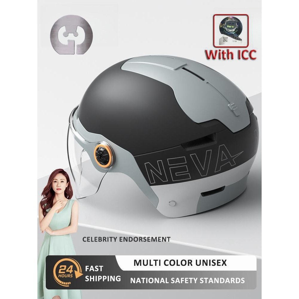 Icc Sticker Couple Motorcycle Helmet Half face Unisex with | Shopee ...