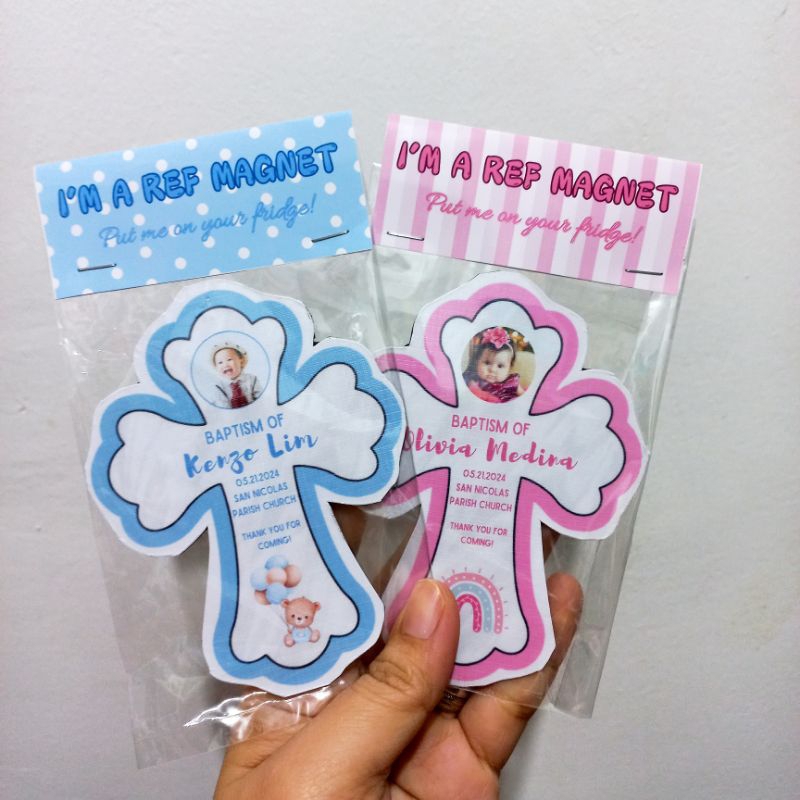 CROSS SHAPE SOUVENIR REF MAGNET FOR DEDICATION BAPTISM SOUVENIR ...