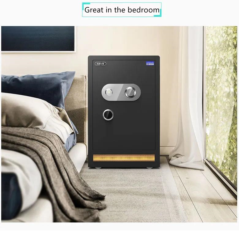 Safe Box Mechanical All Steel Fireproof Safety Security Black Gold 25 ...