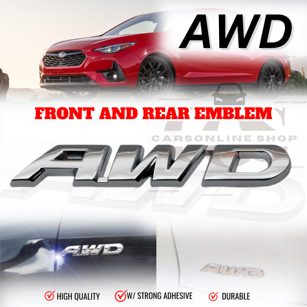 COS 1pcs AWD Front and Rear Emblem Sticker Badge (Good Quality ...