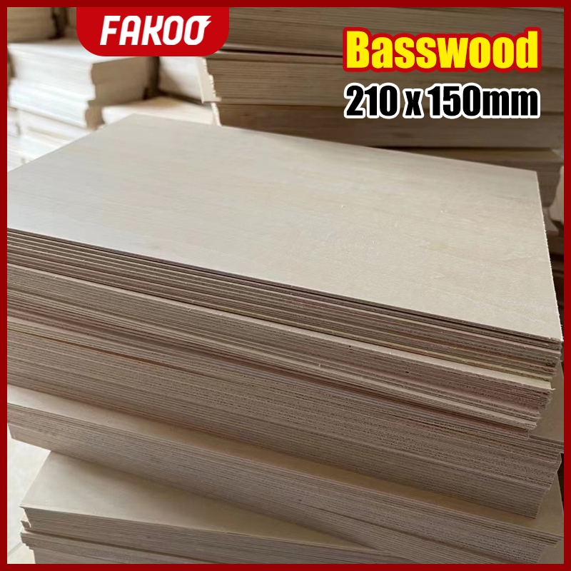 Sustainable Crafts 210*150mm Basswood Sheets Good for Laser Engraving And Cutting Diy Projects ...
