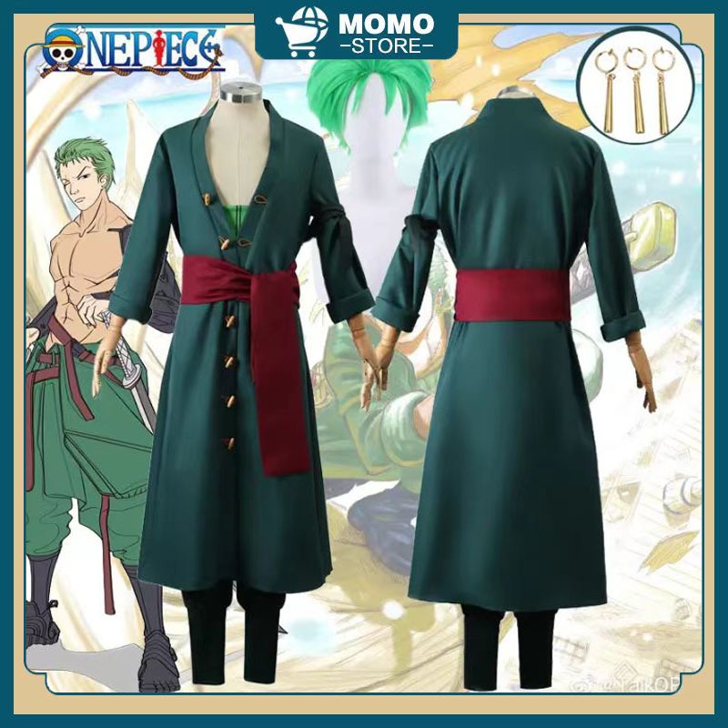 Roronoa Zoro 2nd Cosplay Costume For Men Outfits One Piece Kimono Robe ...