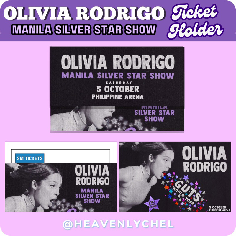 Olivia Rodrigo Guts Tour Manila Silver Star Show TICKET HOLDER | Shopee ...