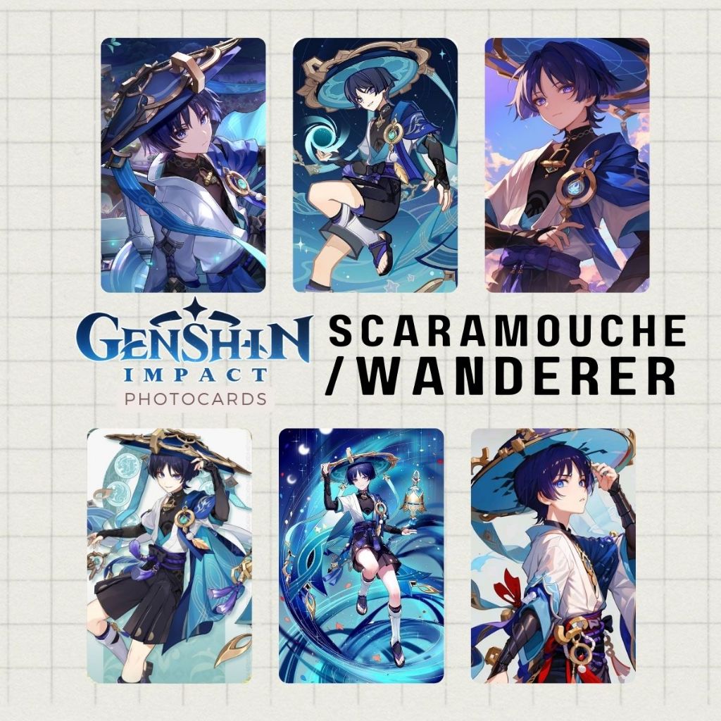 [650gsm] Genshin Impact SCARAMOUCHE / WANDERER Photocard - Holo and ...